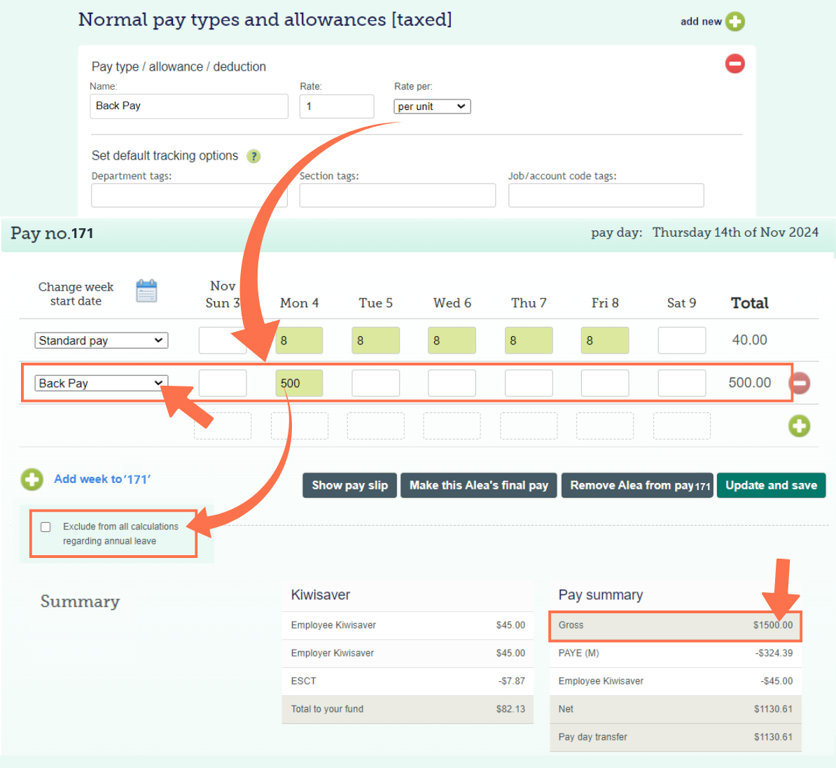 Creating a Back Pay Custom Pay Type
